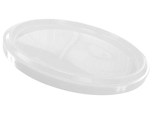 Poly Farm 2.5 Gallon Semi-transparent Ice Cream Tub with Lid (White Lid, 20)