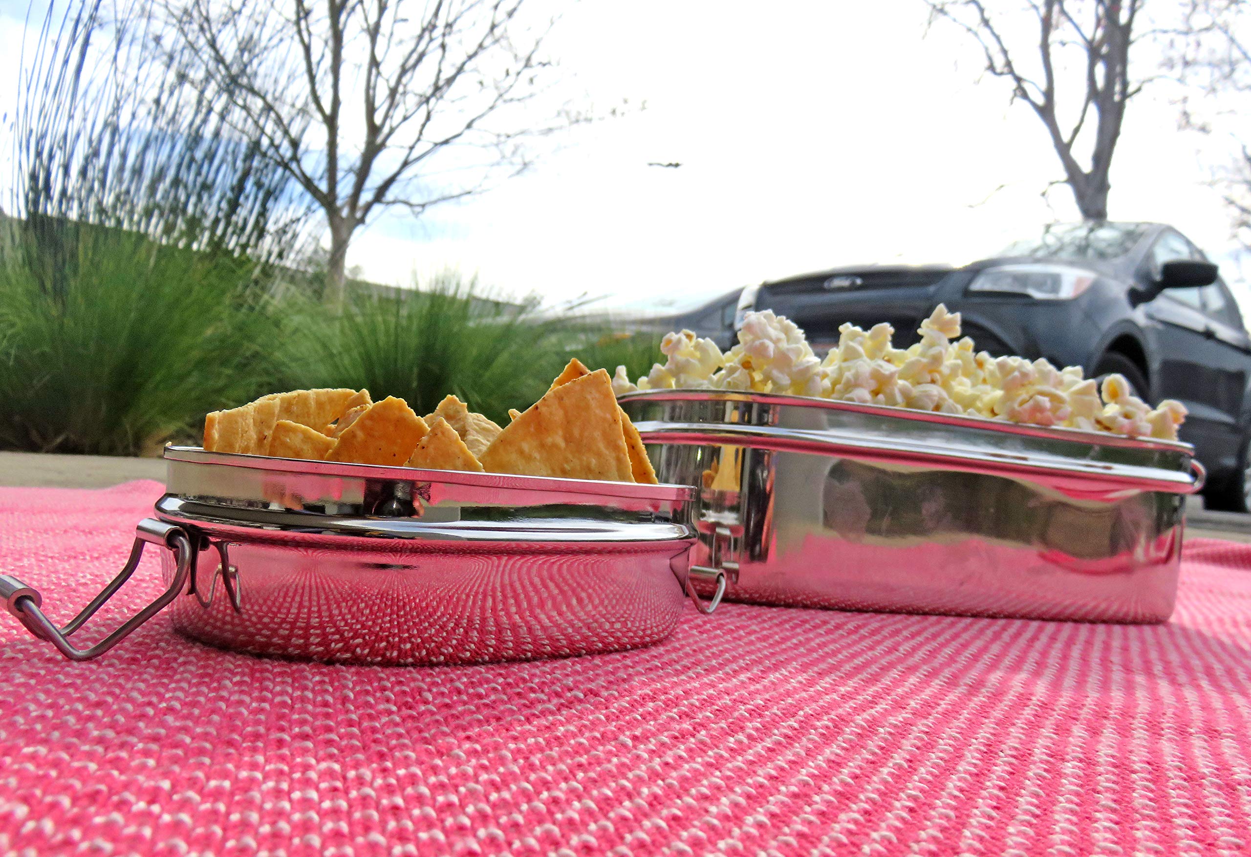 Lifestyle Block Stainless Steel 5 Inch Oval Snack Container - Eco Friendly and BPA Free