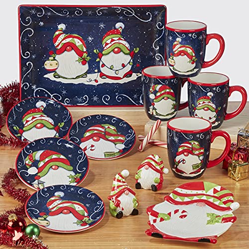 Certified International Holiday Magic Gnomes 3-D Cookie Jar, 64 oz, Multicolor