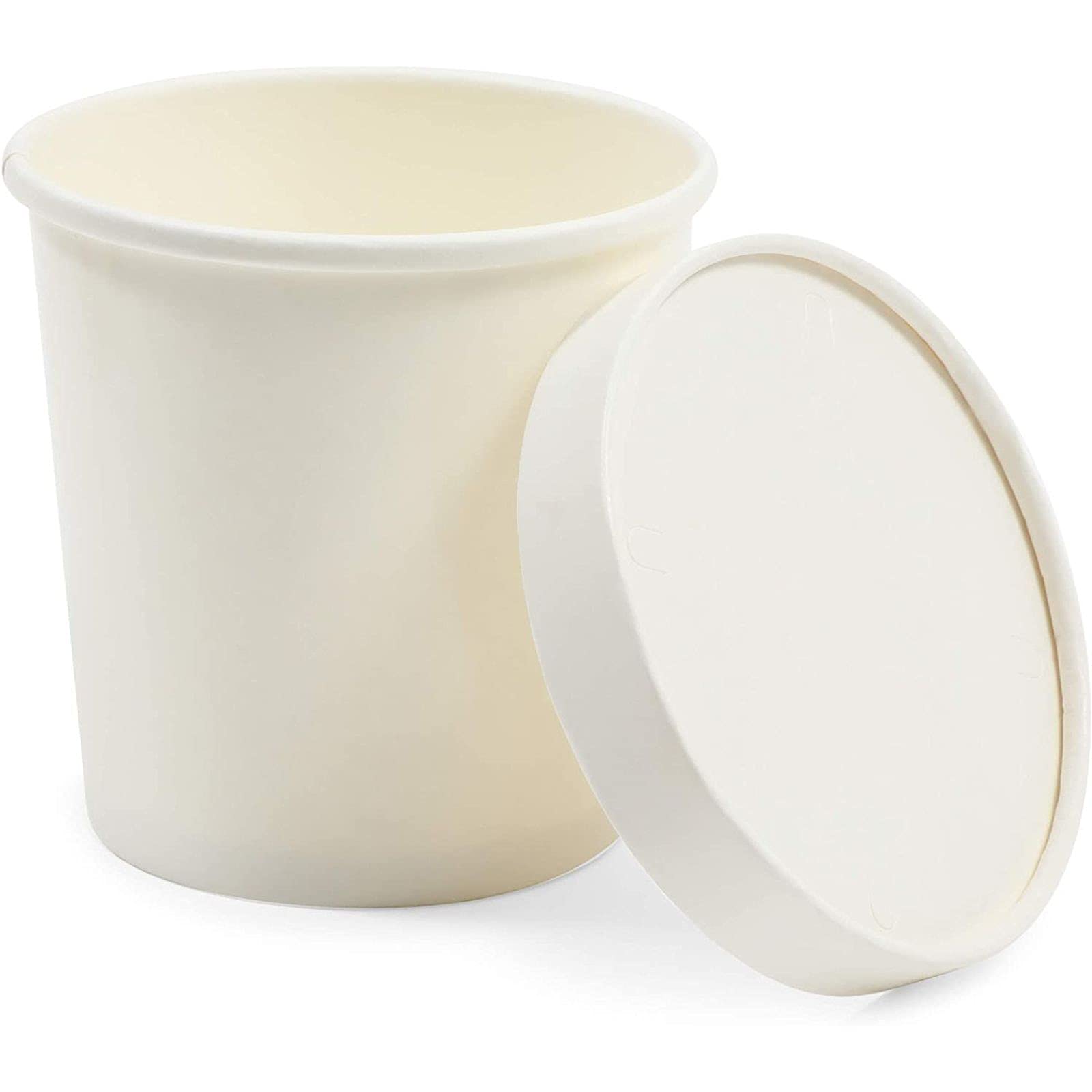 Juvale 36 Pack 16 oz Disposable Soup Containers with Lids, Take Out Cups for Hot or Cold Food to Go, Ice Cream Storage, White