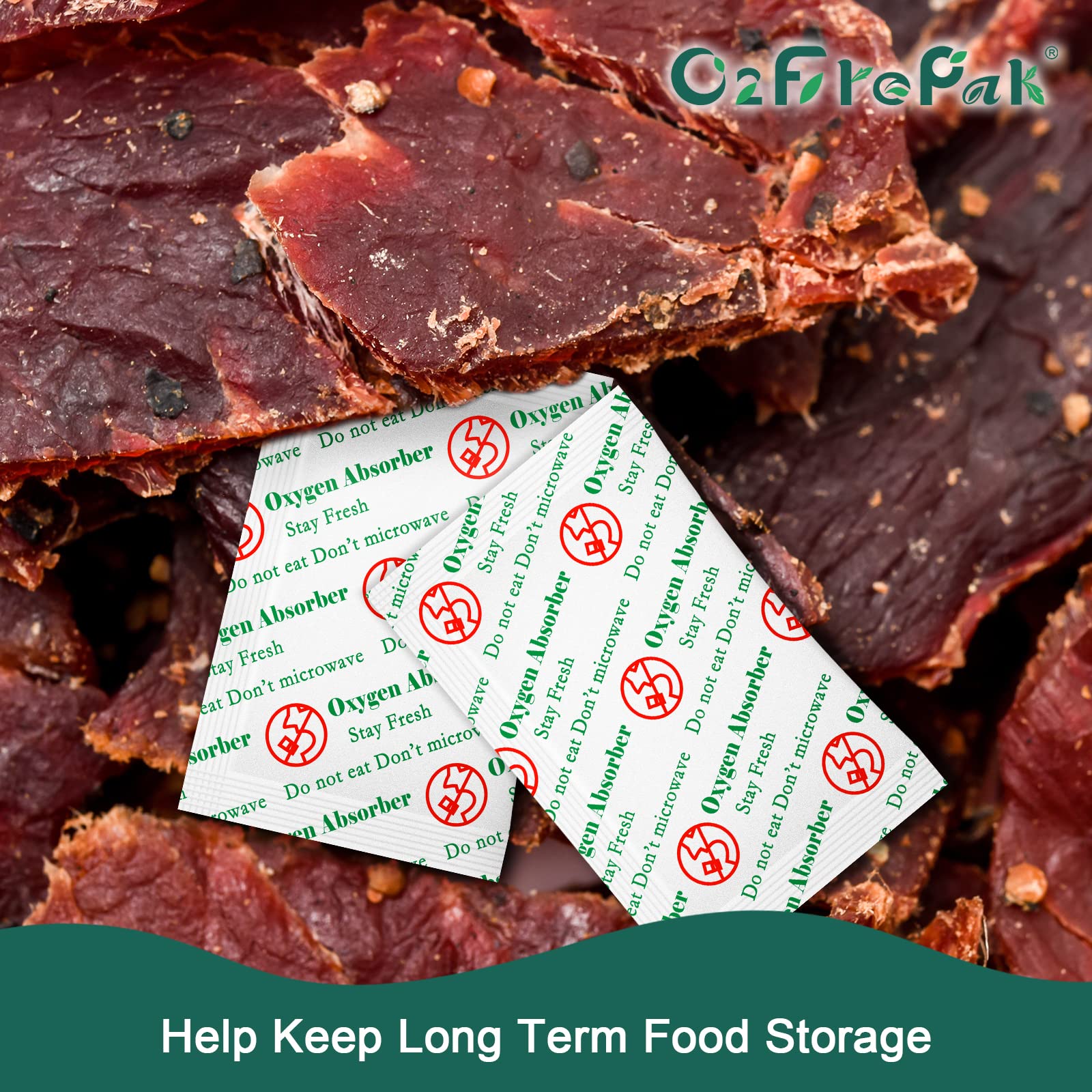 O2frepak 3000CC(20-Pack) Food Grade Anti Oil Oxygen Absorbers Packets For Food Storage Oxygen Absorbers Storage Packets With Oxygen Indicator In Vacuum Bag And 3 Times Oxygen Absorption Capacity