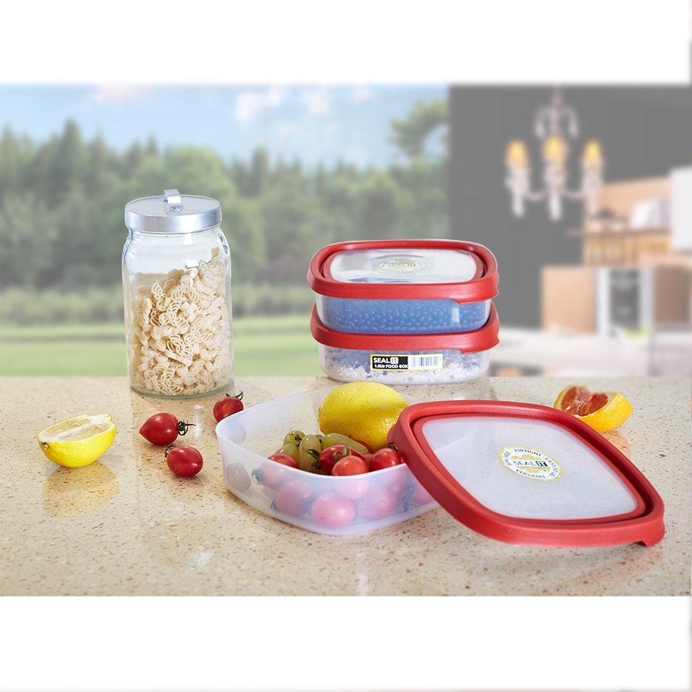 Wham 6PCS BPA Free Reusable Plastic Container Food Saving Storage Set Safe Food Box Set - Airtight, Leakproof, Microwave, Freezer & Dishwasher Safe, Set of 3, (4 Cup)