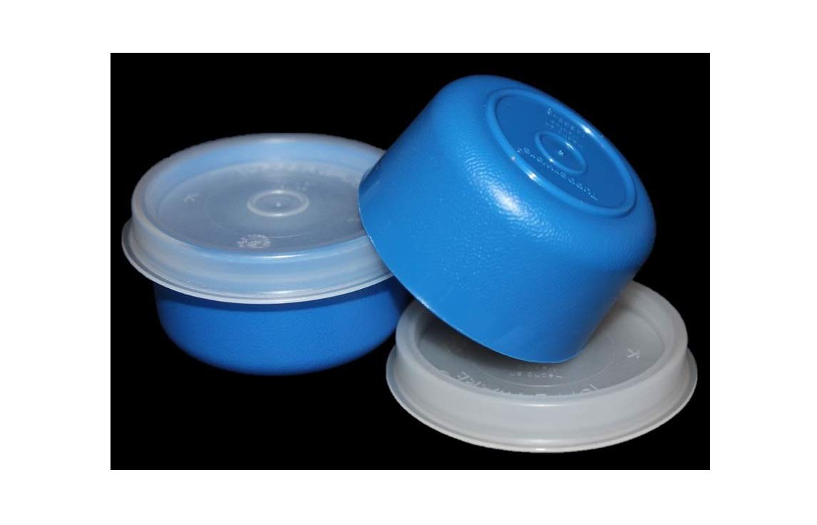 Tupperware Set of 2 Smidgets 1 Ounce Mini Containers Blue