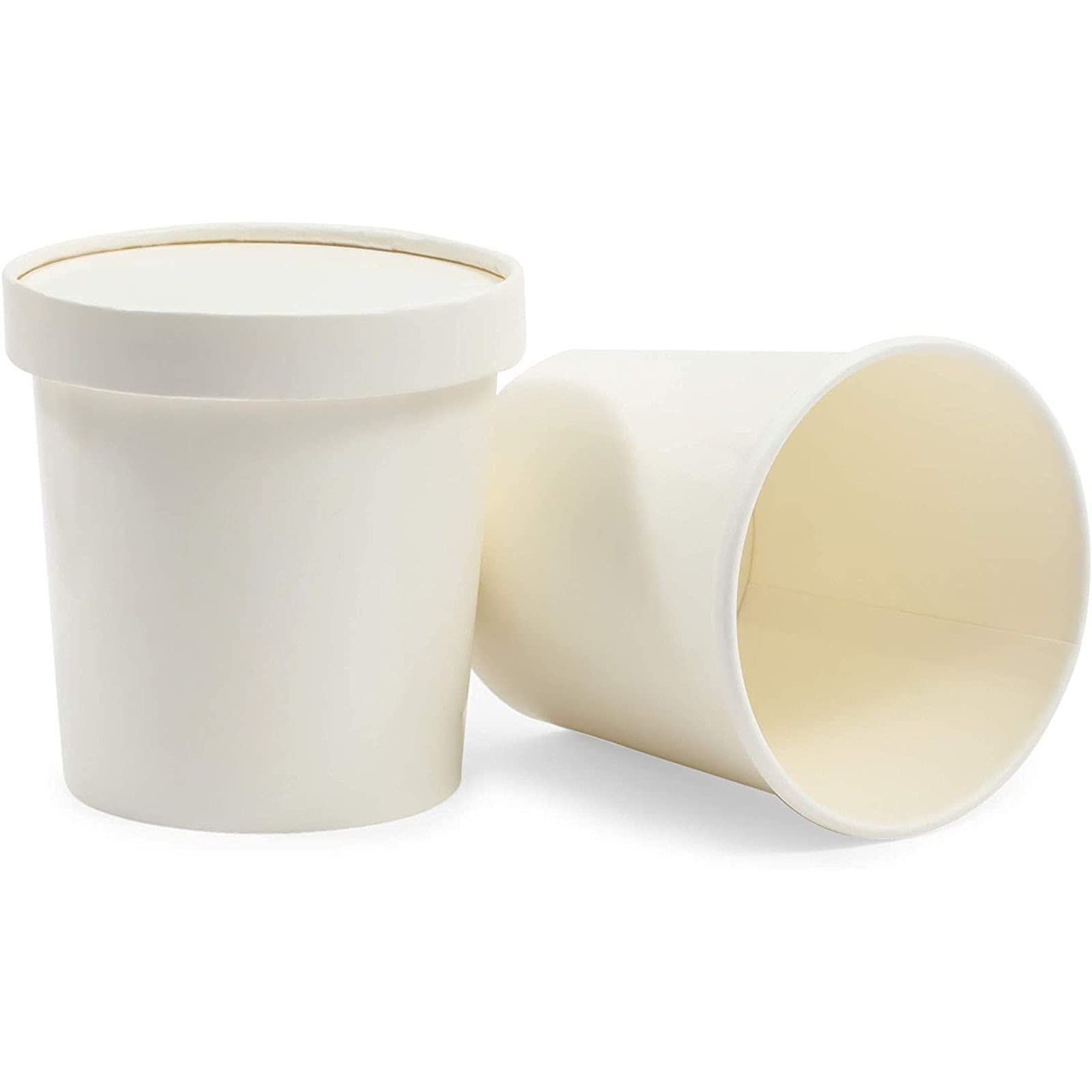 Juvale 36 Pack 16 oz Disposable Soup Containers with Lids, Take Out Cups for Hot or Cold Food to Go, Ice Cream Storage, White