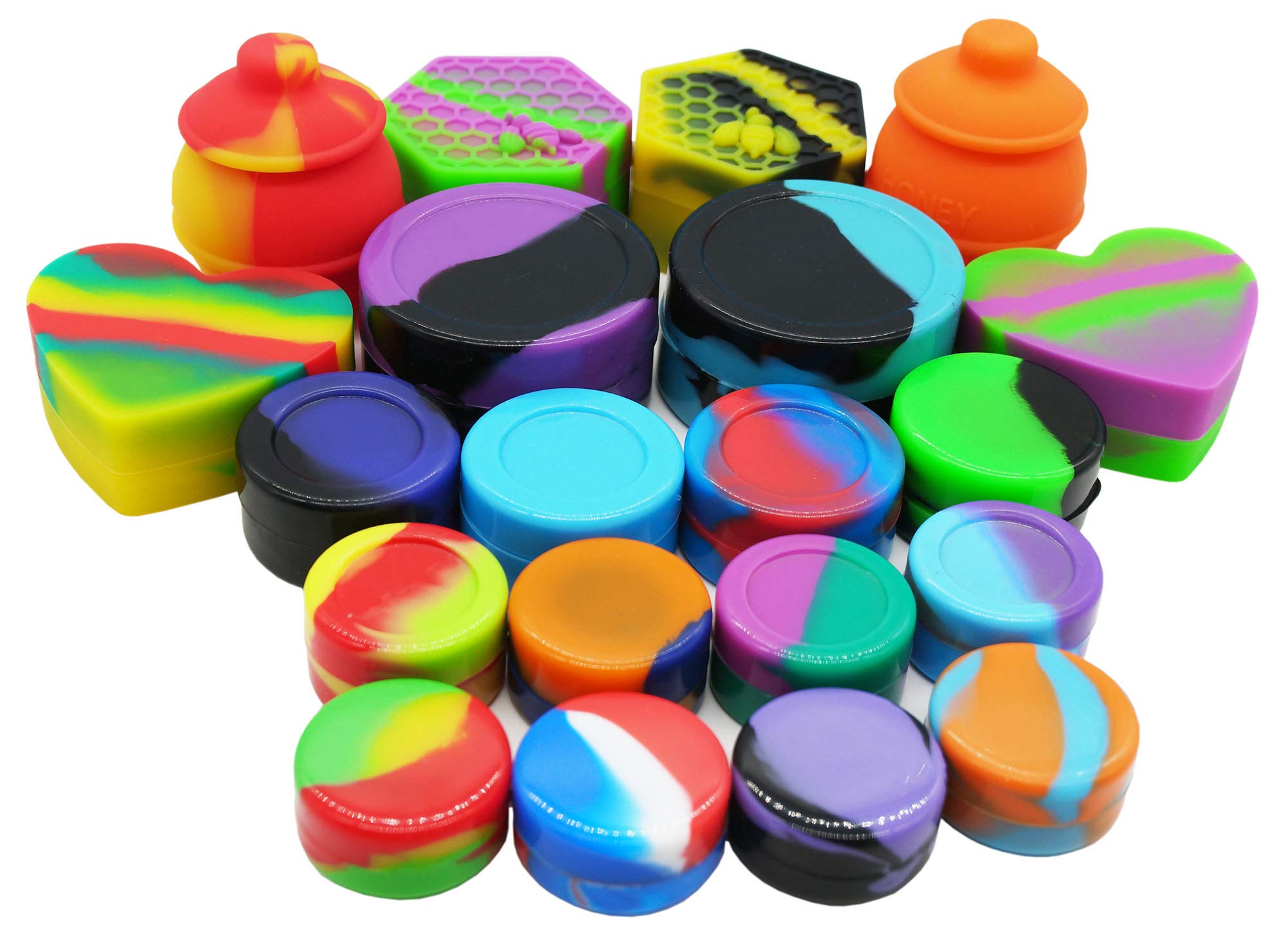 Pearwell Silicone Wax Concentrate Container 4ml 5ml 7ml 17ml 22ml 26ml 35ml Non-stick Jars (20PCS)
