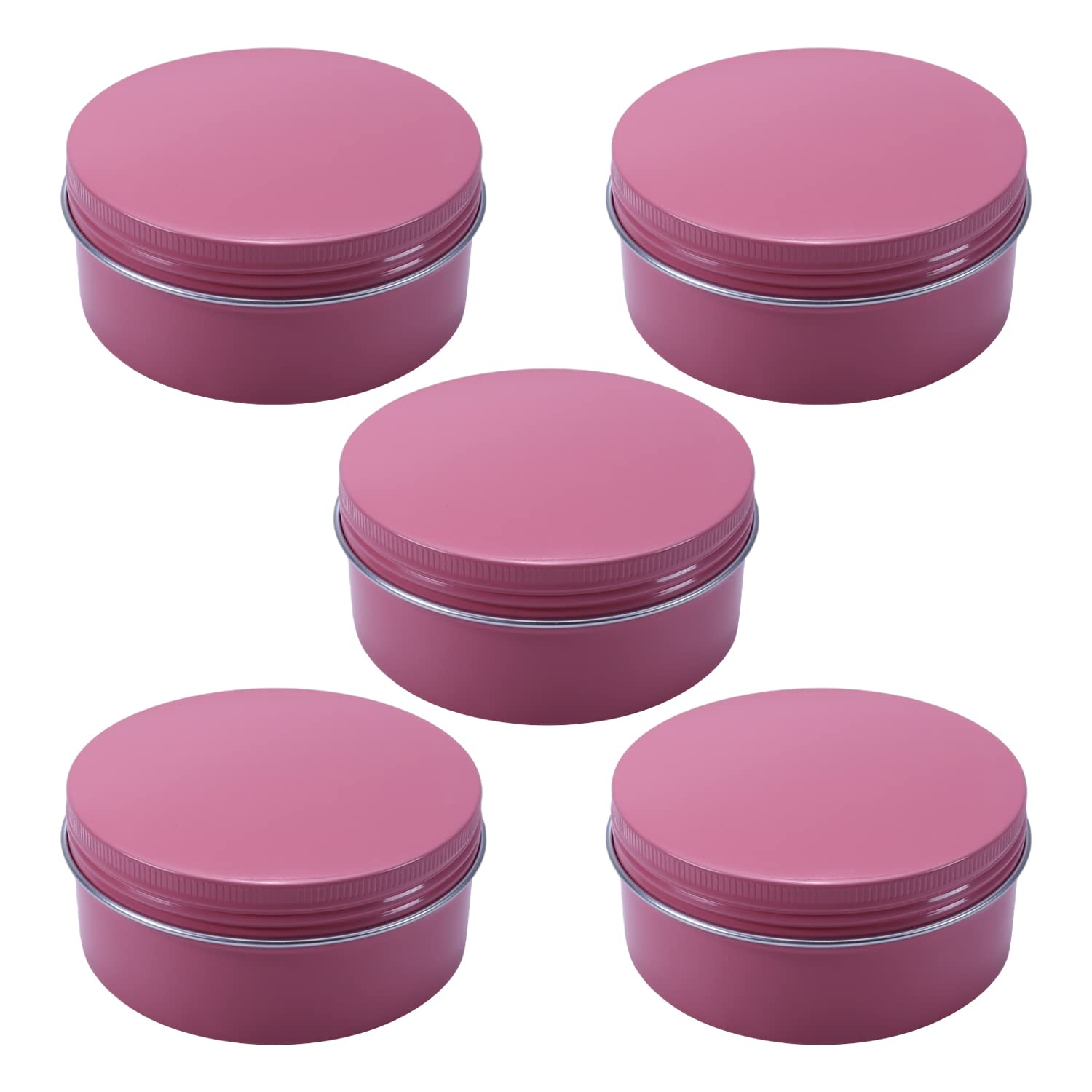 Bettomshin 12 Pack 5 oz Round Aluminum Cans Tin Can Screw Top Metal Lid Containers for Lip Balm, Crafts, Candles, Candies, 150ml