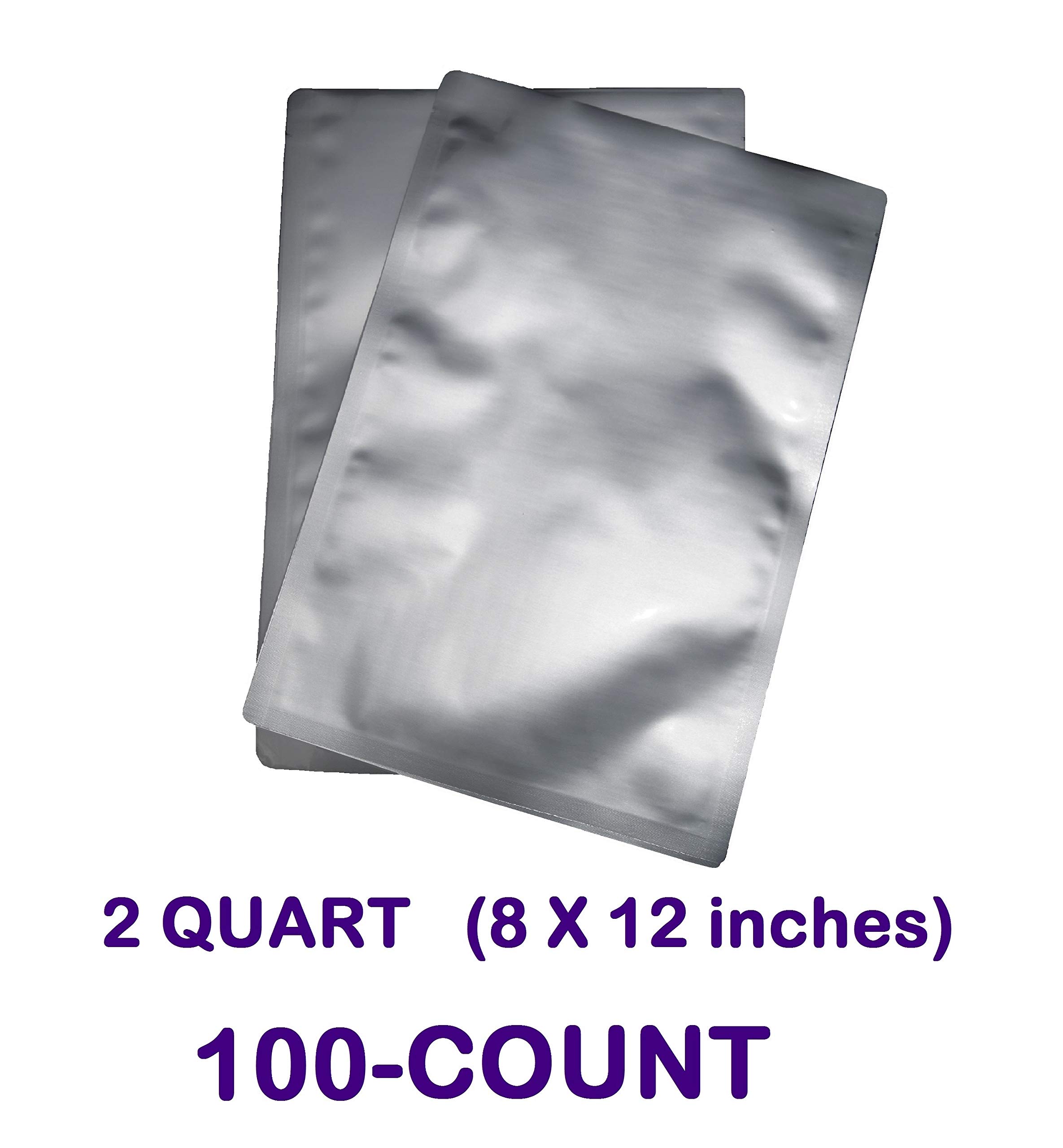 Pleasant Grove Farm 7 Mil Mylar Bags in Multiple Sizes (100, 2 QUART (8 x 12 inch))