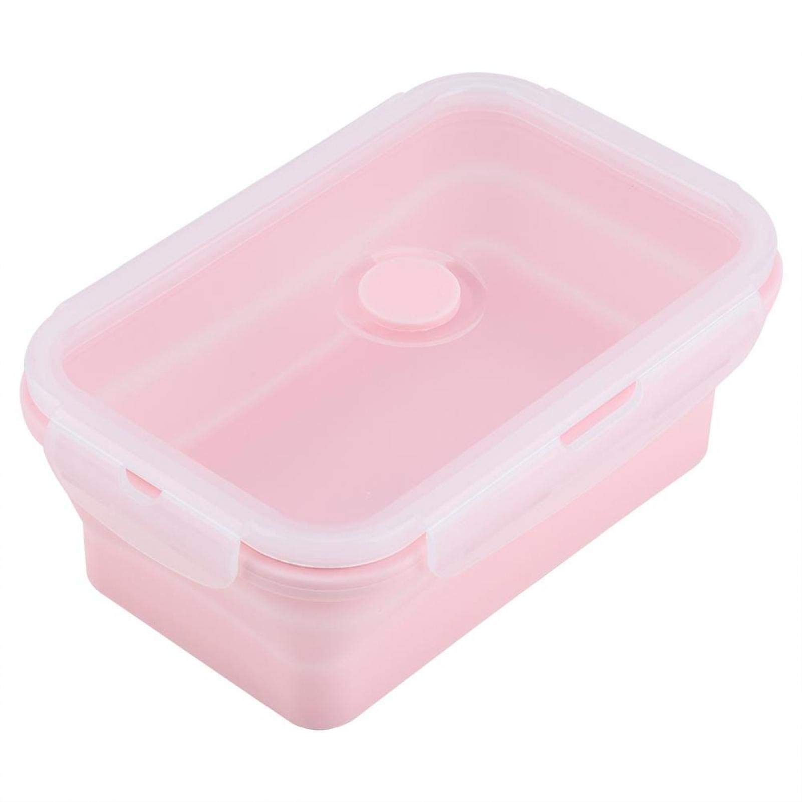Haofy Silicone Food Storage Containers, Rectangle Lunch Boxes Collapsible Containers for Picnic Travel, Microwave Freezer Dishwasher (1200ml)