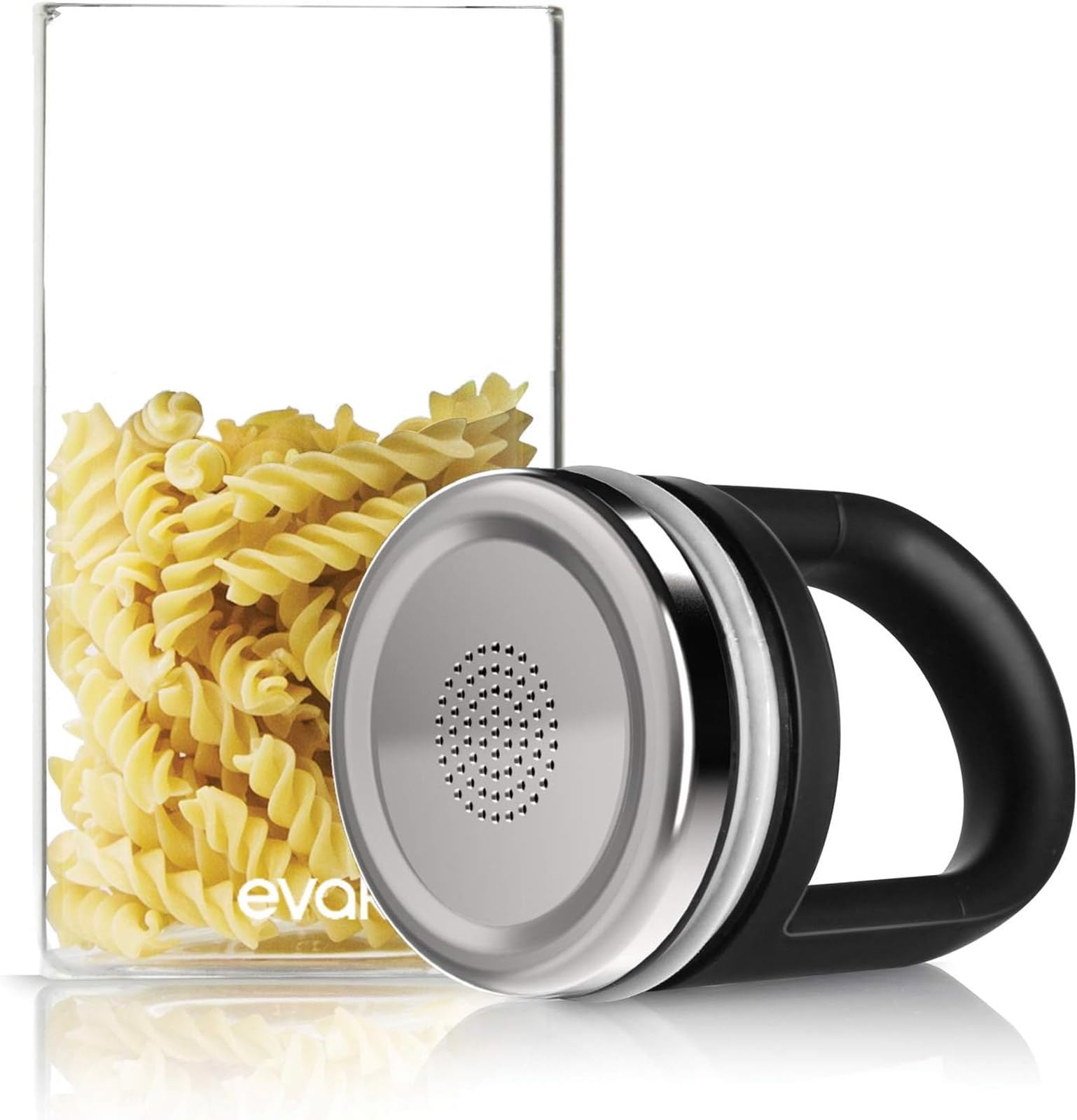 Prepara Evak Classic Glass Food Storage, 24 Ounce, Black