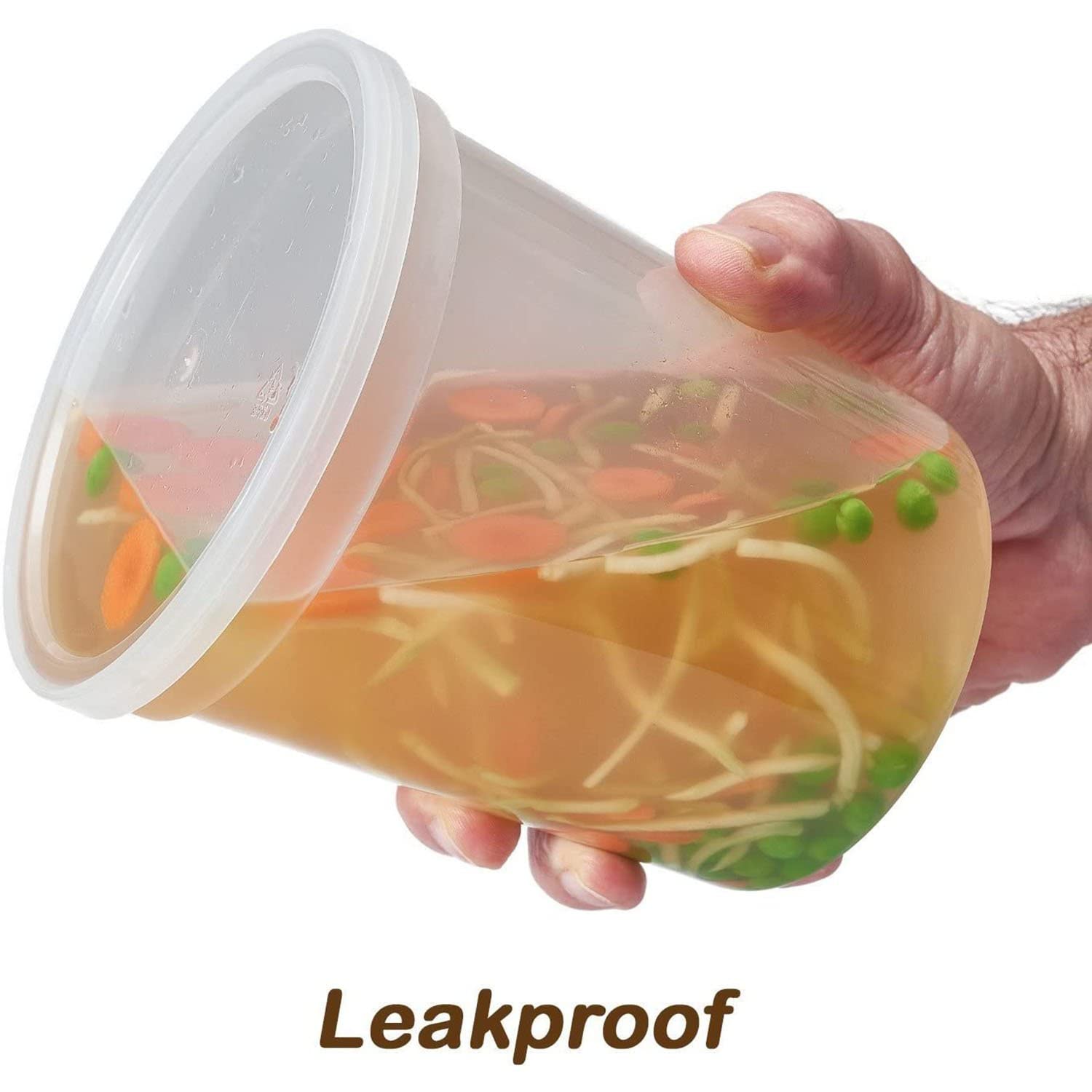 Nicole Fantini Deli Containers with Lids 32oz. Leakproof 72 Sets BPA-Free Plastic Food Storage Cups Clear Airtight Takeout Container Heavy-Duty, Microwaveable Freezer Safe Disposable/Reusable