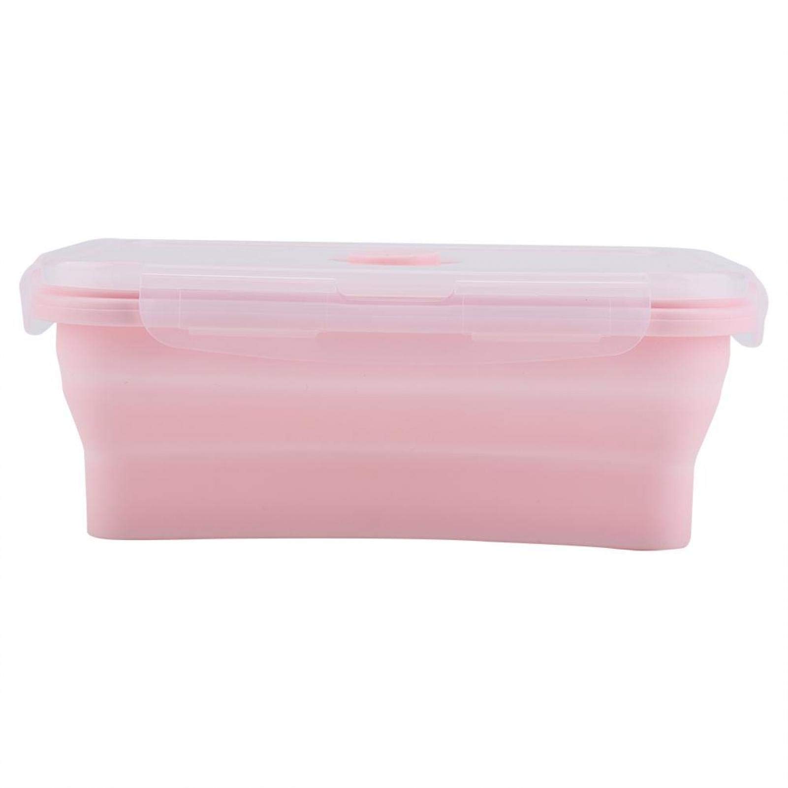 Haofy Silicone Food Storage Containers, Rectangle Lunch Boxes Collapsible Containers for Picnic Travel, Microwave Freezer Dishwasher (1200ml)