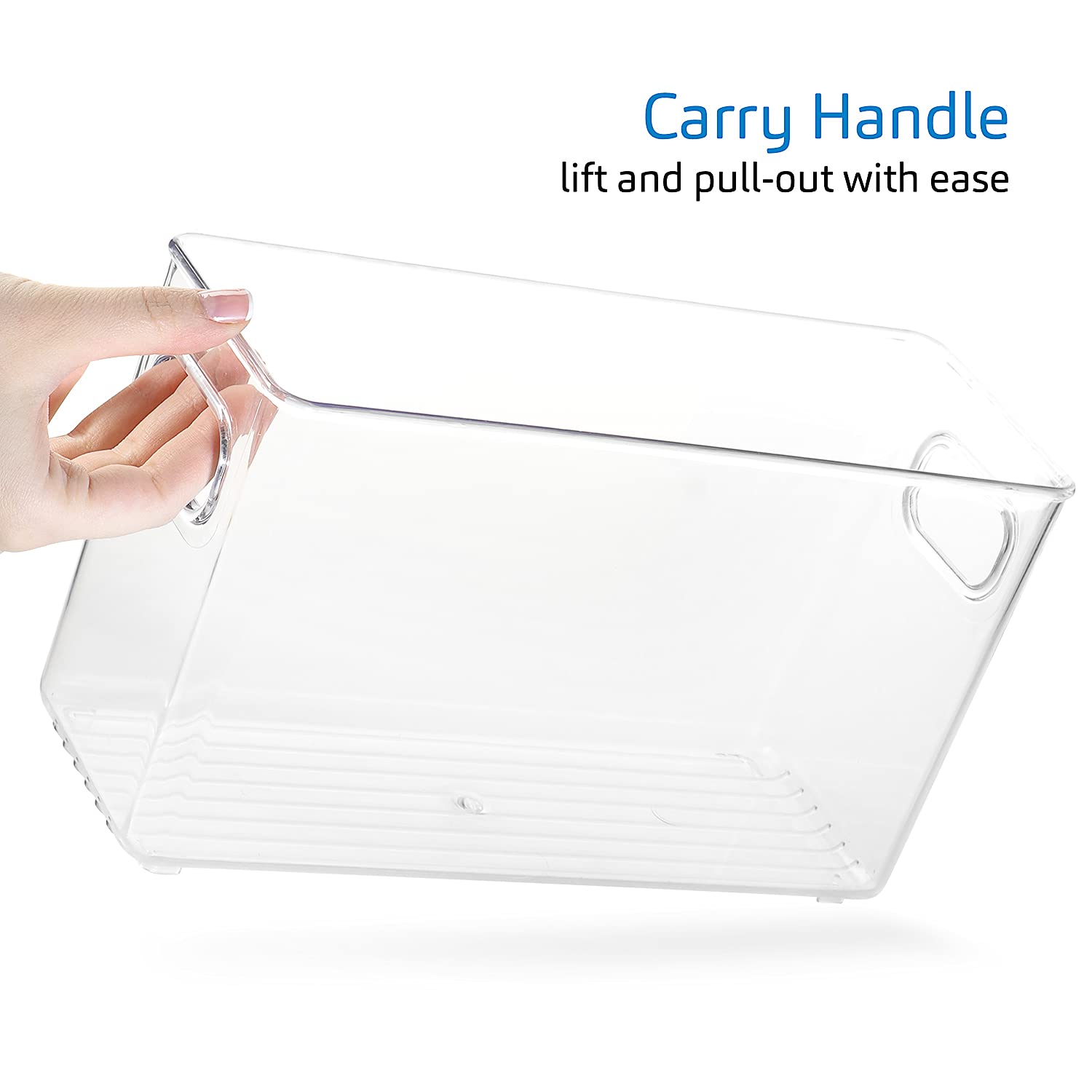 StorageBud Pantry Organization And Storage - Refrigerator Organizer Bins - Stackable Clear Fridge & Freezer Organizer - Great For Pantry, Storage, Fridge, Freezer