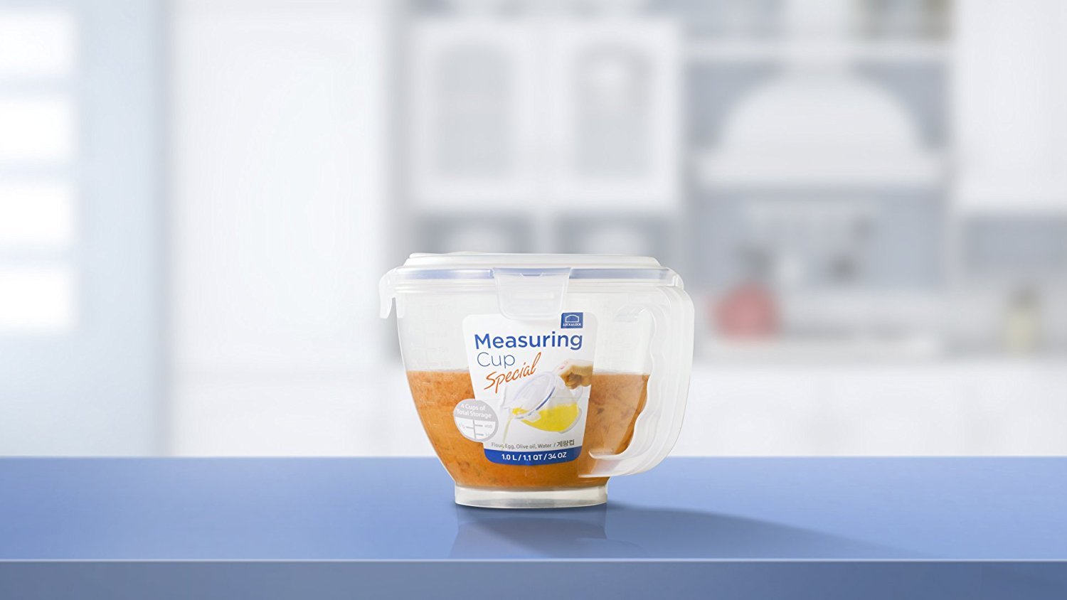 (Pack of 2) LOCK & LOCK SPECIAL Measuring Bowl with Handle 33.81-oz / 4.23-cup