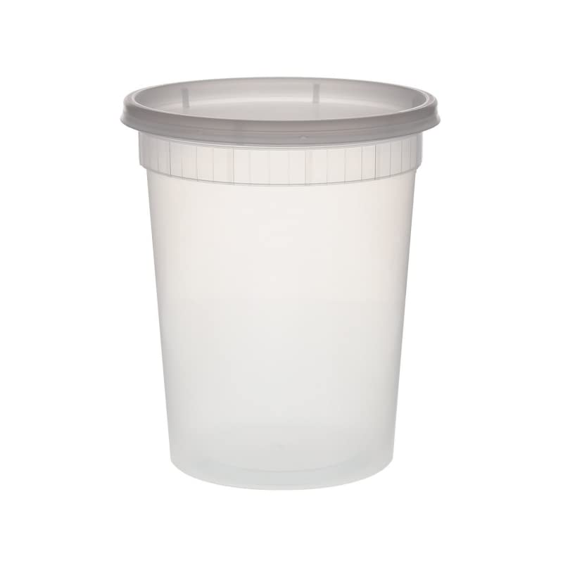 Nicole Fantini Deli Containers with Lids 32oz. Leakproof 72 Sets BPA-Free Plastic Food Storage Cups Clear Airtight Takeout Container Heavy-Duty, Microwaveable Freezer Safe Disposable/Reusable