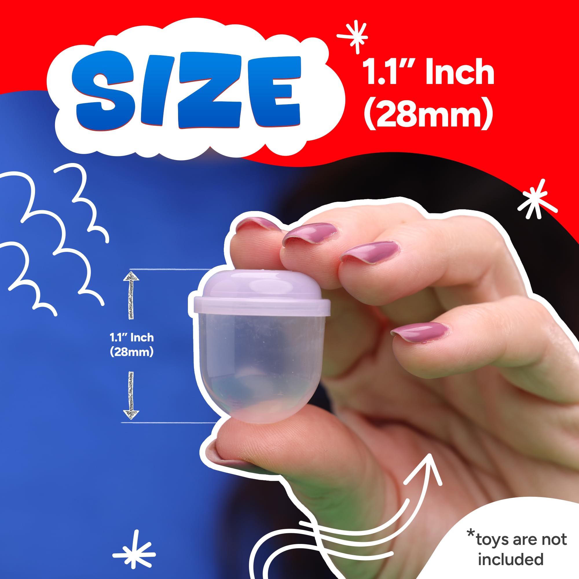 Capsule Vending Machine Translucent Acorn Capsules Empty 500 pcs 1.1 inch - Gumball Machine Capsules Bulk Party Favors Containers - Easter Basket Stuffers Gifts Pinata Stuffers DIY Craft Supplies