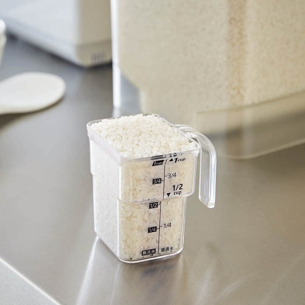 Yamazaki Industries 5424 Airtight Rice Bin, 22.0 lbs (10 kg), Measuring Cup Included, Black, Approx. W 12.0 x D 7.8 x H 12.2 inches (30.7 x 19.7 x 31.2 cm), Tower, Moisture and Oxidation Prevention