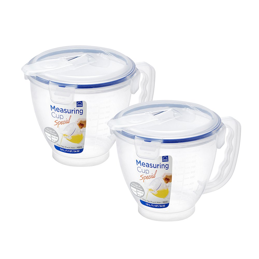 (Pack of 2) LOCK & LOCK SPECIAL Measuring Bowl with Handle 33.81-oz / 4.23-cup
