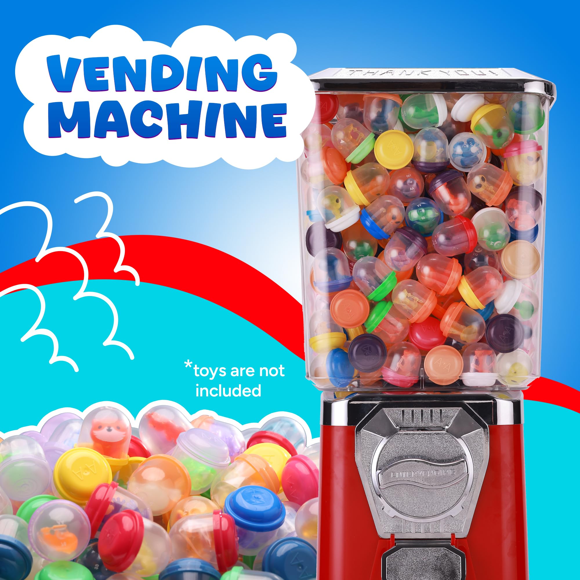 Capsule Vending Machine Translucent Acorn Capsules Empty 500 pcs 1.1 inch - Gumball Machine Capsules Bulk Party Favors Containers - Easter Basket Stuffers Gifts Pinata Stuffers DIY Craft Supplies