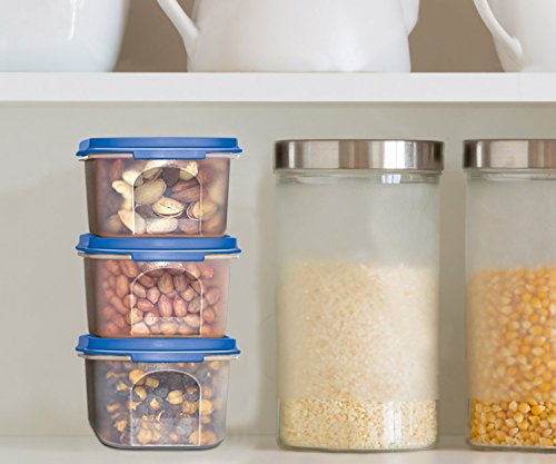 MILTON Food Storage Containers Set -STACKO- 10 PC. Set - Airtight Dry Food Storage Container with LIDS - Durable Clear Frosted Plastic BPA Free - Space Saver Modular Design - 2 Cup - 3 Pack