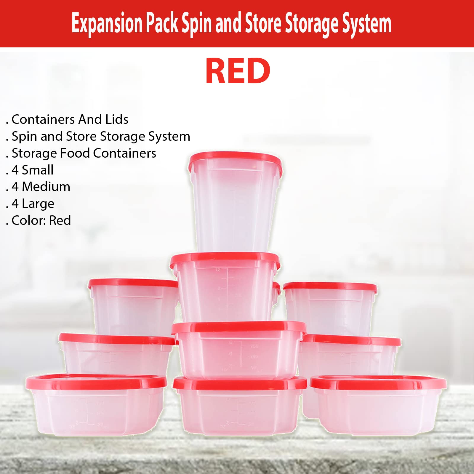 Expansion Pack For Use With Spin And Store Storage System As Seen on TV 12 Containers And Lids