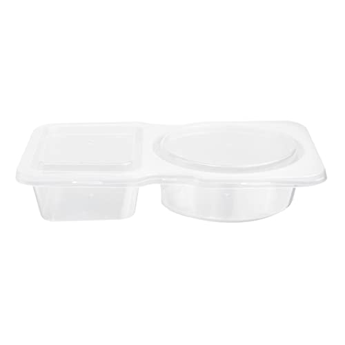 Restaurantware Futura 5 Ounce Snack Containers 100 Microwavable Sauce Containers - 2 Compartments Hinged Lid Clear Plastic Portion Cups For Condiments Or Dips