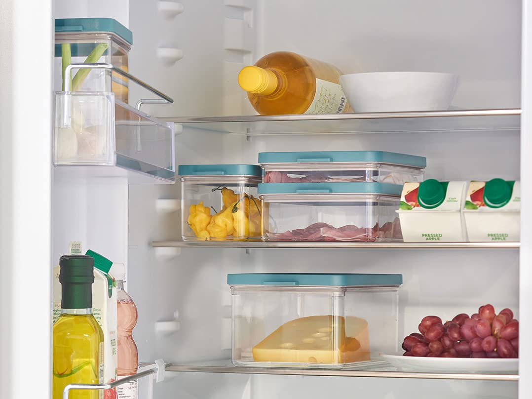 Mepal - Breakfast Fridge Container Duo Omnia – 2-Layer Fridge Box for Storing Cold Cuts & Cheese - Stackable Refrigerator Boxes - Kitchen Storage & Organization - 500 ml & 1200 ml - Nordic Green