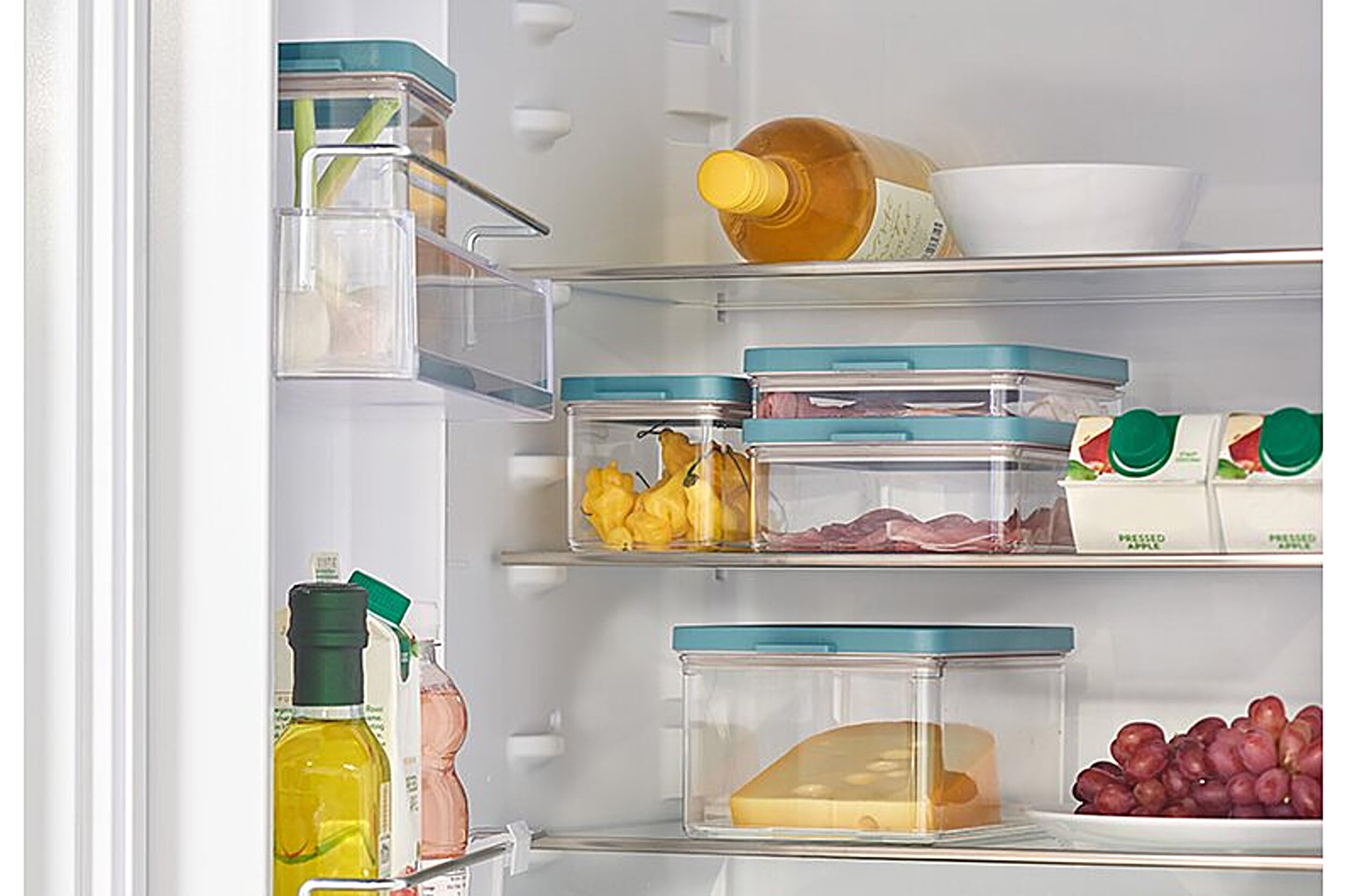 Mepal - Breakfast Fridge Container Duo Omnia – 2-Layer Fridge Box for Storing Cold Cuts & Cheese - Stackable Refrigerator Boxes - Kitchen Storage & Organization - 500 ml & 1200 ml - Nordic Green