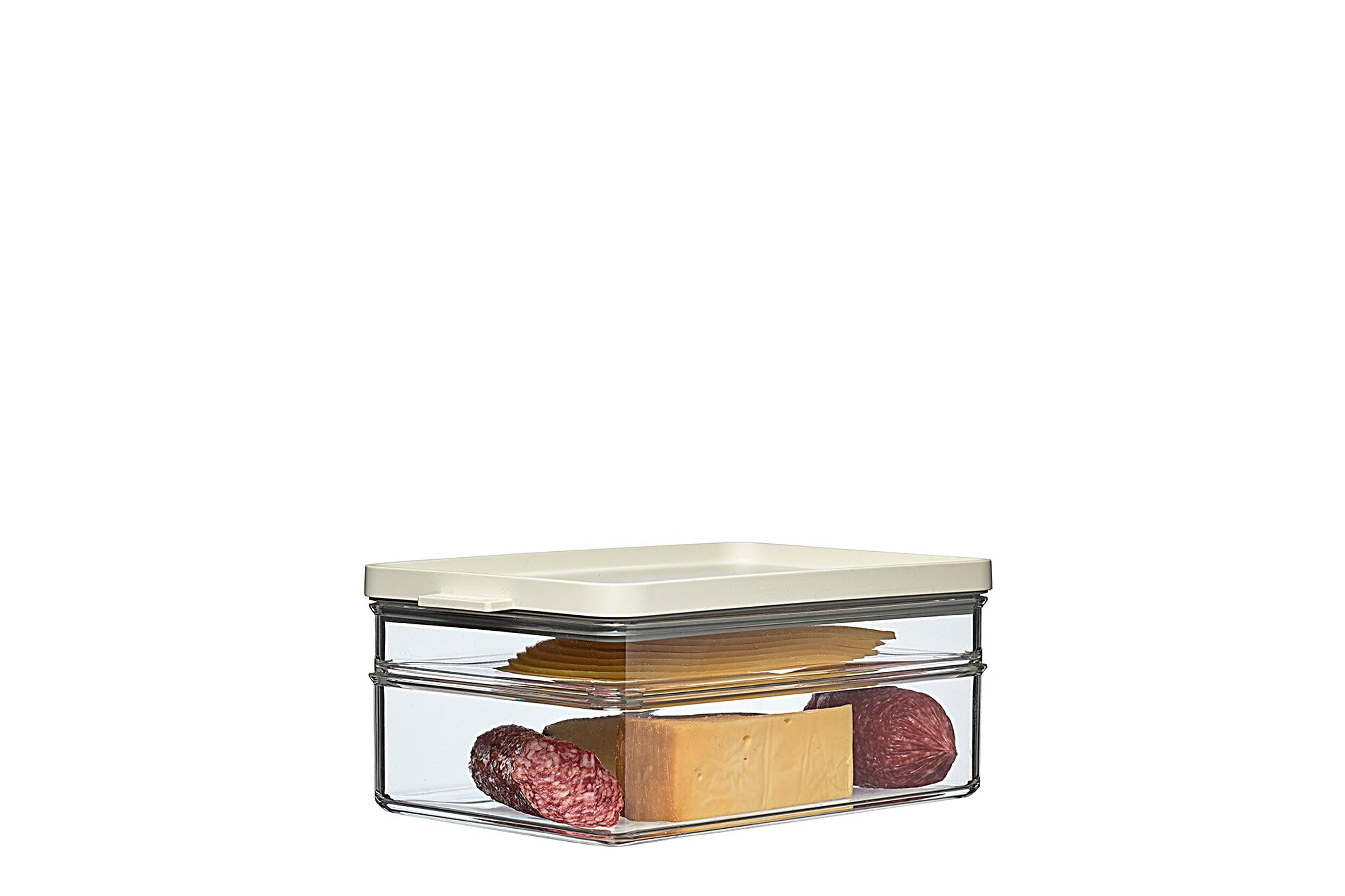 Mepal - Breakfast Fridge Container Duo Omnia – 2-Layer Fridge Box for Storing Cold Cuts & Cheese - Stackable Refrigerator Boxes - Kitchen Storage & Organization - 500 ml & 1200 ml - Nordic Green