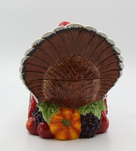 Cosmos Gifts Turkey Design Ceramic Cookie Jar, 10-3/8-Inch