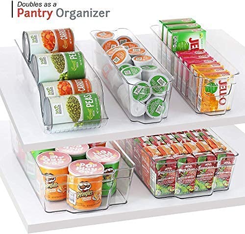 StorageMaid Stackable Storage Fridge Bins - Refrigerator Organizer Bins for Fridge, Freezer, Pantry and Kitchen. Includes Bonus Magnetic Dry-Erase Whiteboard & Markers Set (9-Piece Set)
