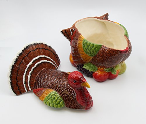 Cosmos Gifts Turkey Design Ceramic Cookie Jar, 10-3/8-Inch