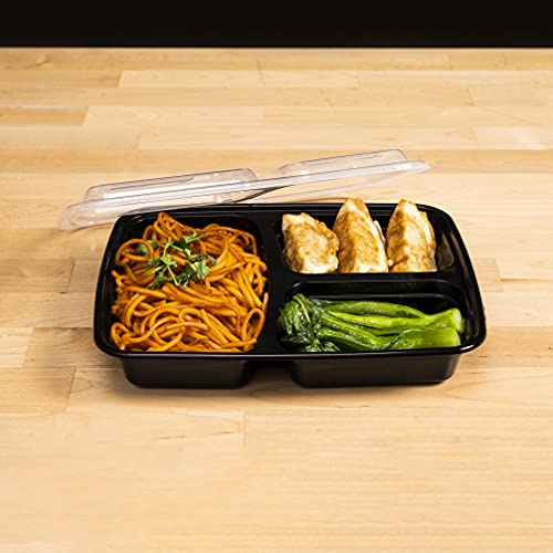 T TIYA Dishwasher Safe - Leak-Proof for Restaurants & Meal Prep - 48 oz Bulk 150 Pack with Lids - BPA-Free