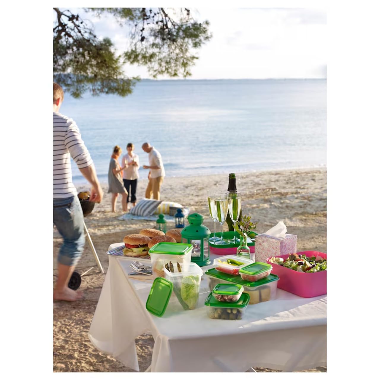 IKEA PRUTA Standard Durable Plastic Storage Food Containers of 17 Pieces For Fridge & Freezer
