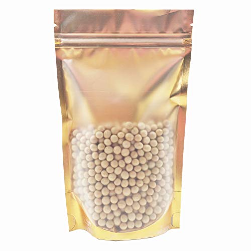 FERENLI 50 Pieces Aluminum Foil Mylar for Zip Bags Lock Matte Plastic Heat Sealable Stand Up Food Storage Bag Coffee Beans Zipper Lock Packing Pouch for Sample Reusable 3.9x5.9 inch