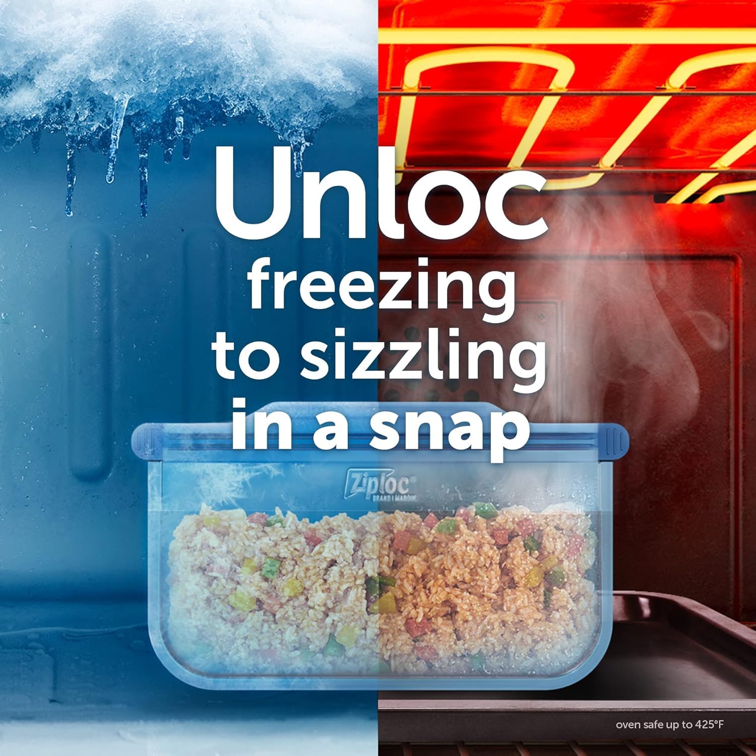 Ziploc Endurables Small Pouch, 1 Cup, Reusable Silicone Bags and Food Storage Meal Prep Containers for Freezer, Oven, and Microwave, Dishwasher Safe