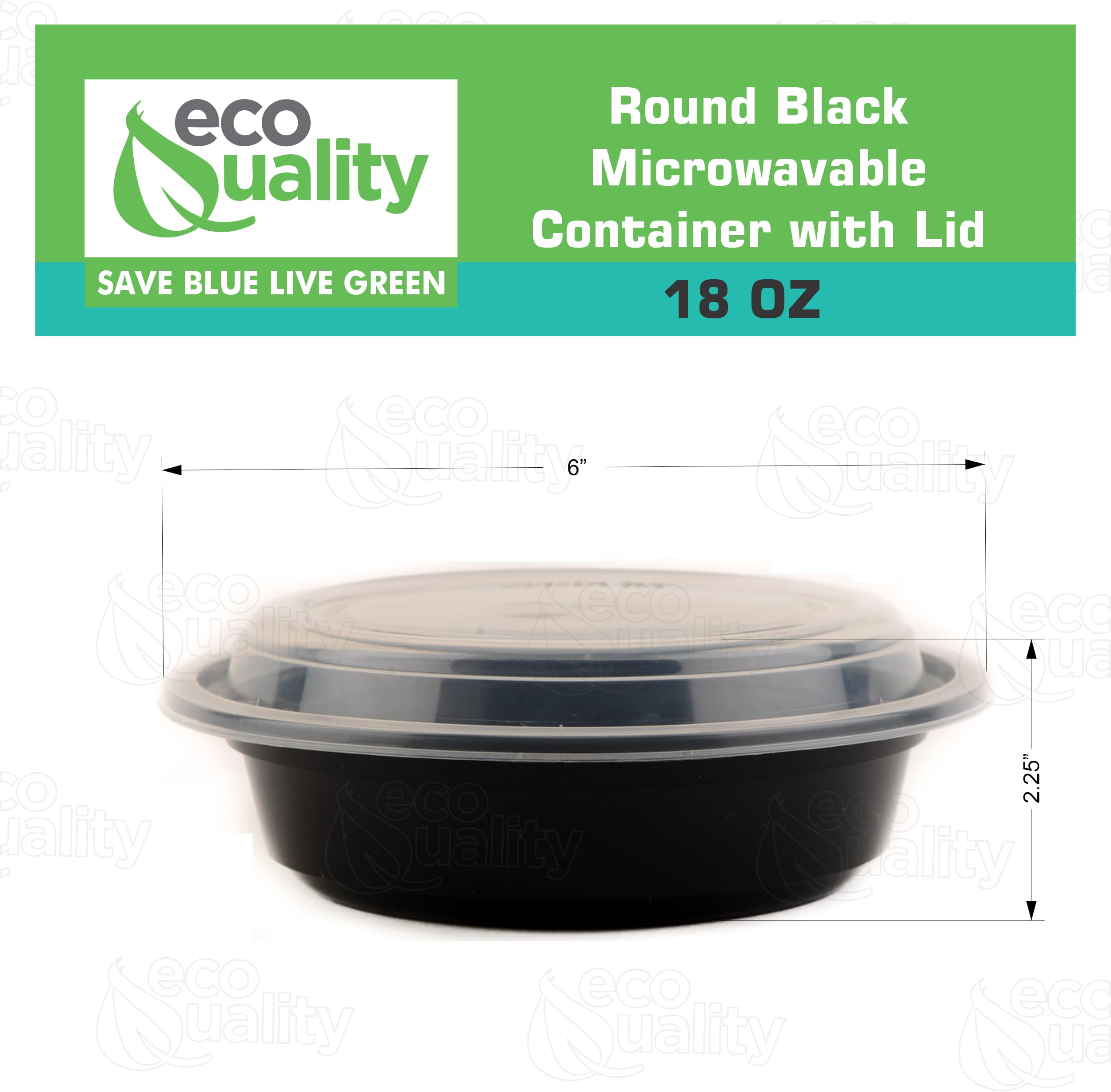 18 oz - 100 Count - Round Microwaveable Plastic Meal Prep Containers with Lids - Food Storage Container - Certified BPA-Free, Stackable, Reusable Microwave, Dishwasher,Freezer Safe, Disposable (Black)