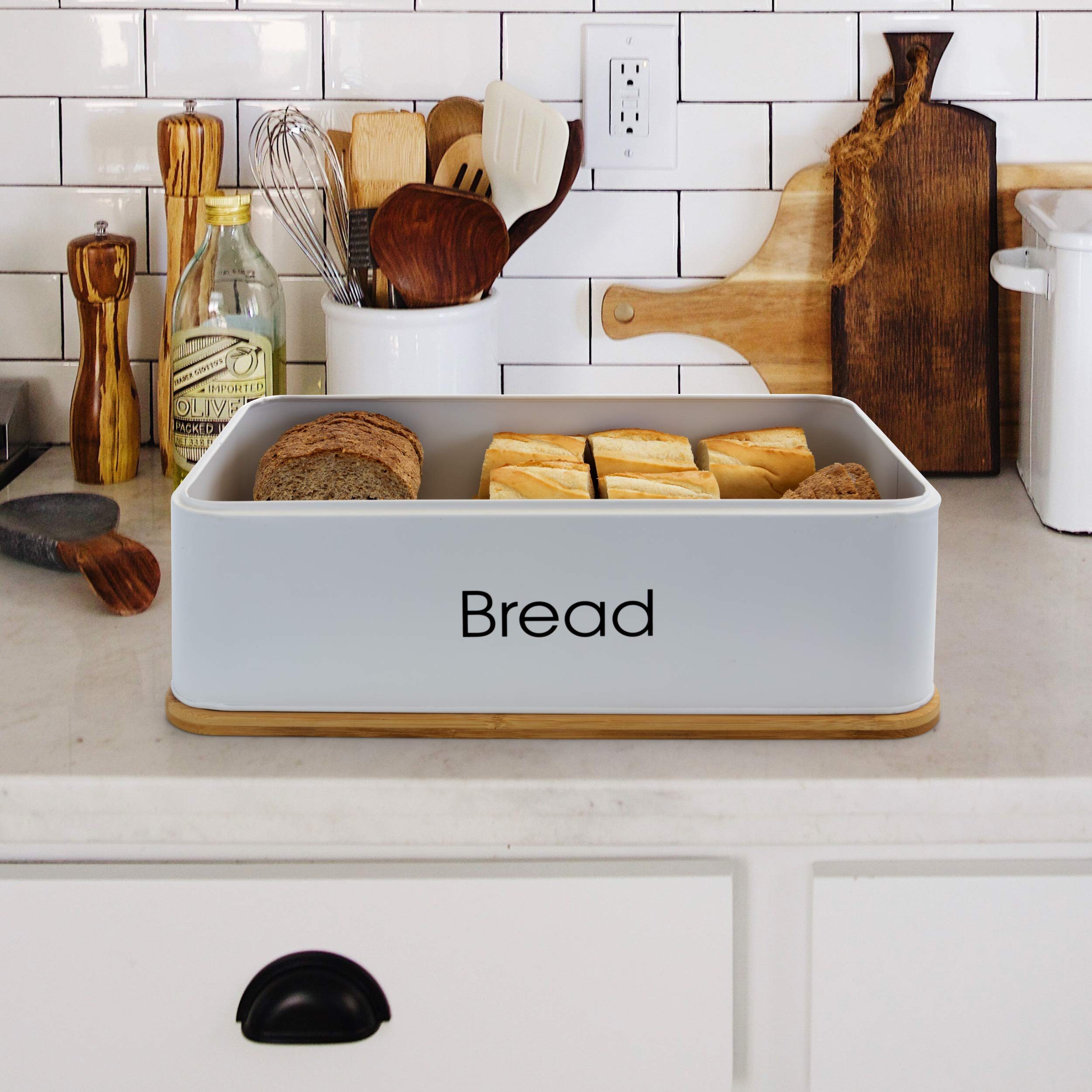 MegaChef Kitchen Food Storage and Organization 4 Piece Canister Set in White