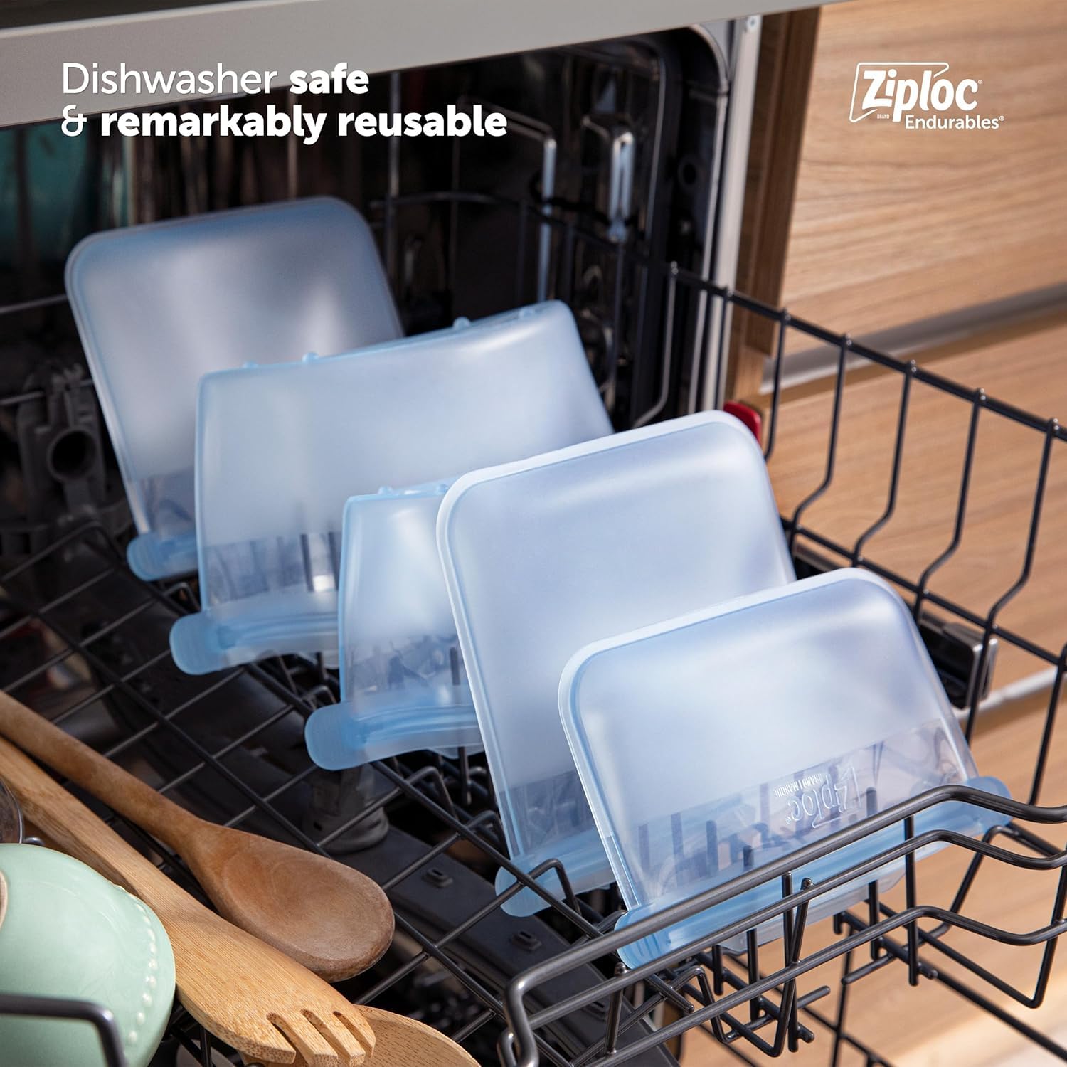 Ziploc Endurables Small Pouch, 1 Cup, Reusable Silicone Bags and Food Storage Meal Prep Containers for Freezer, Oven, and Microwave, Dishwasher Safe