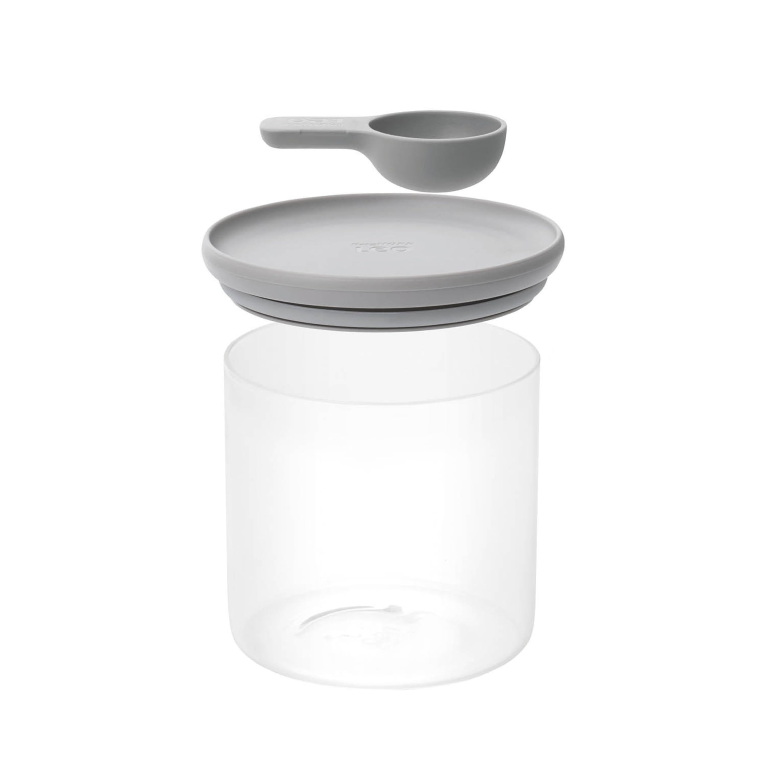 BergHOFF LEO 6Pc Food Storage Containers Set Glass Body And Measuring Spoon Round Blue Green Grey Airtight Lids Leakproof