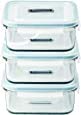 Glasslock Food-Storage Container with Locking Lids and Microwave Safe - Rectangular 14 Ounces