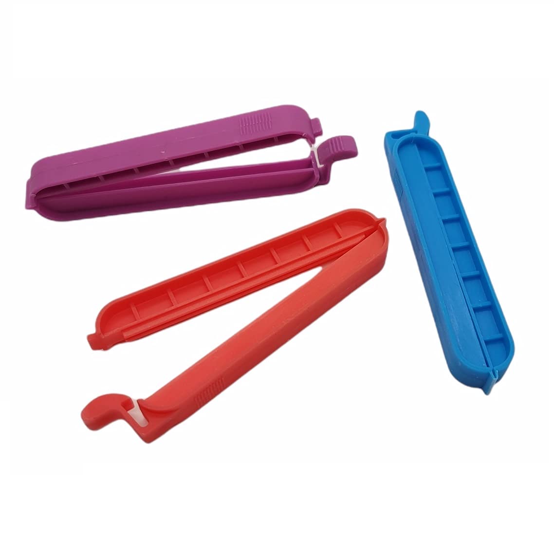 Handy Housewares 6 Piece Multi-Purpose Bag Clips Set, Includes 3 Mini 1.5" Wide Chip Clips and 3 Bread/Snack 4" Wide Bag Sealing Clips (1 Set)