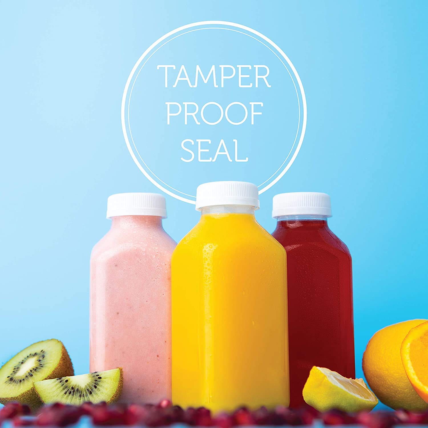 Disposable Juice Container with Caps, 12 Oz Reusable, Clear & Empty Smoothie Bottle For Grab & Go Drink & Juicing Journey, 12 Pack BPA-Free Plastic Water Bottles, Handy, Leak-Proof Beverage Containers