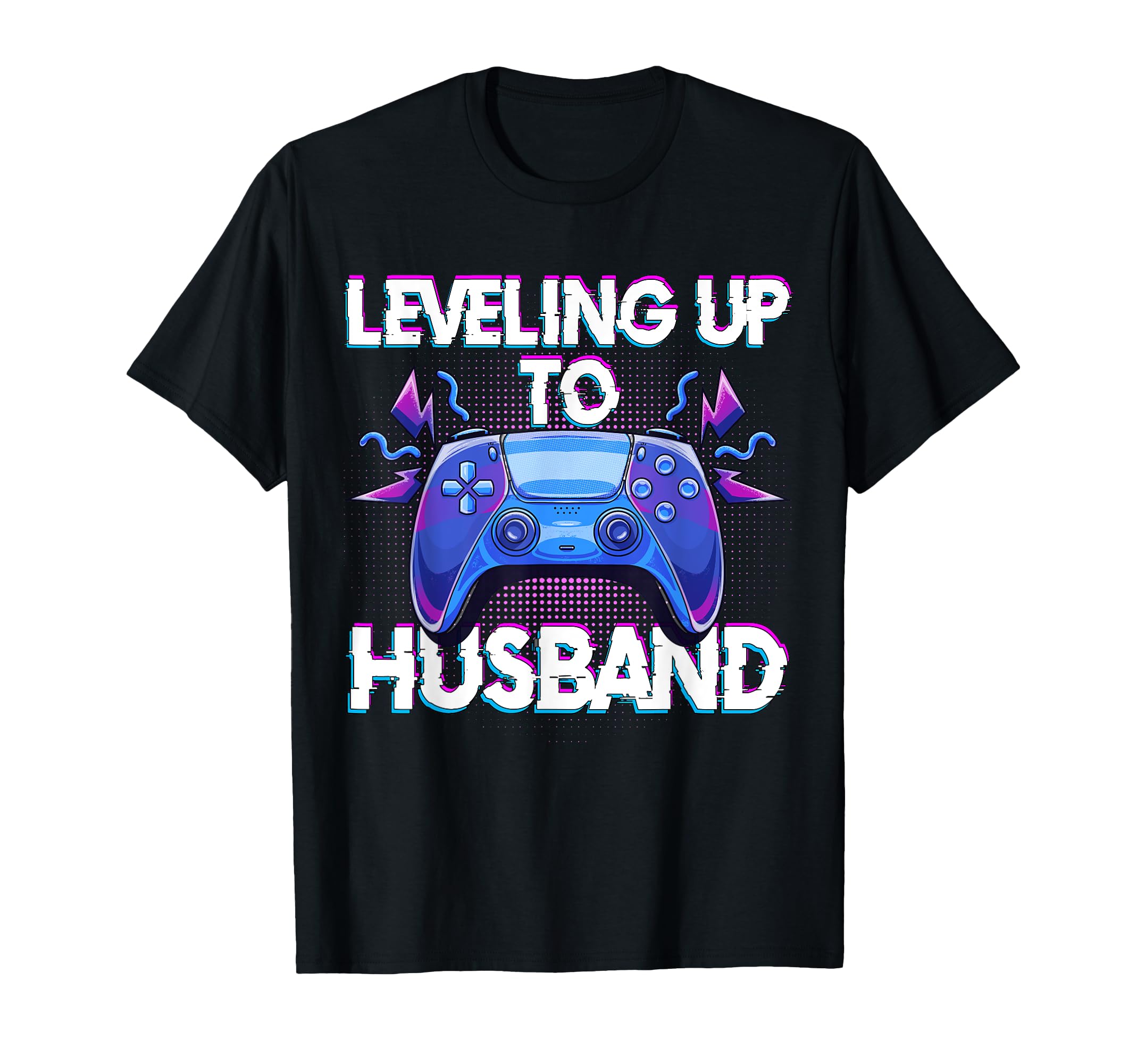 Leveling up to Husband Marriage Gamer Husband Fiance Groom T-Shirt