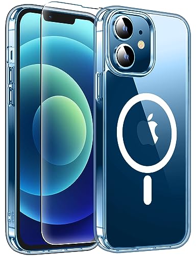 Redpepper for iPhone 12 Mini Case,[Compatible with Magsafe][Anti-Yellowing] with Screen Protector,Slim Thin 10 FT Shockproof Phone Case 6.1 inch