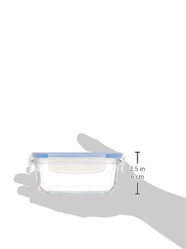 Luminarc Pure Box Active β Airtight Glass Storage Container, Rectangular 0.38 L