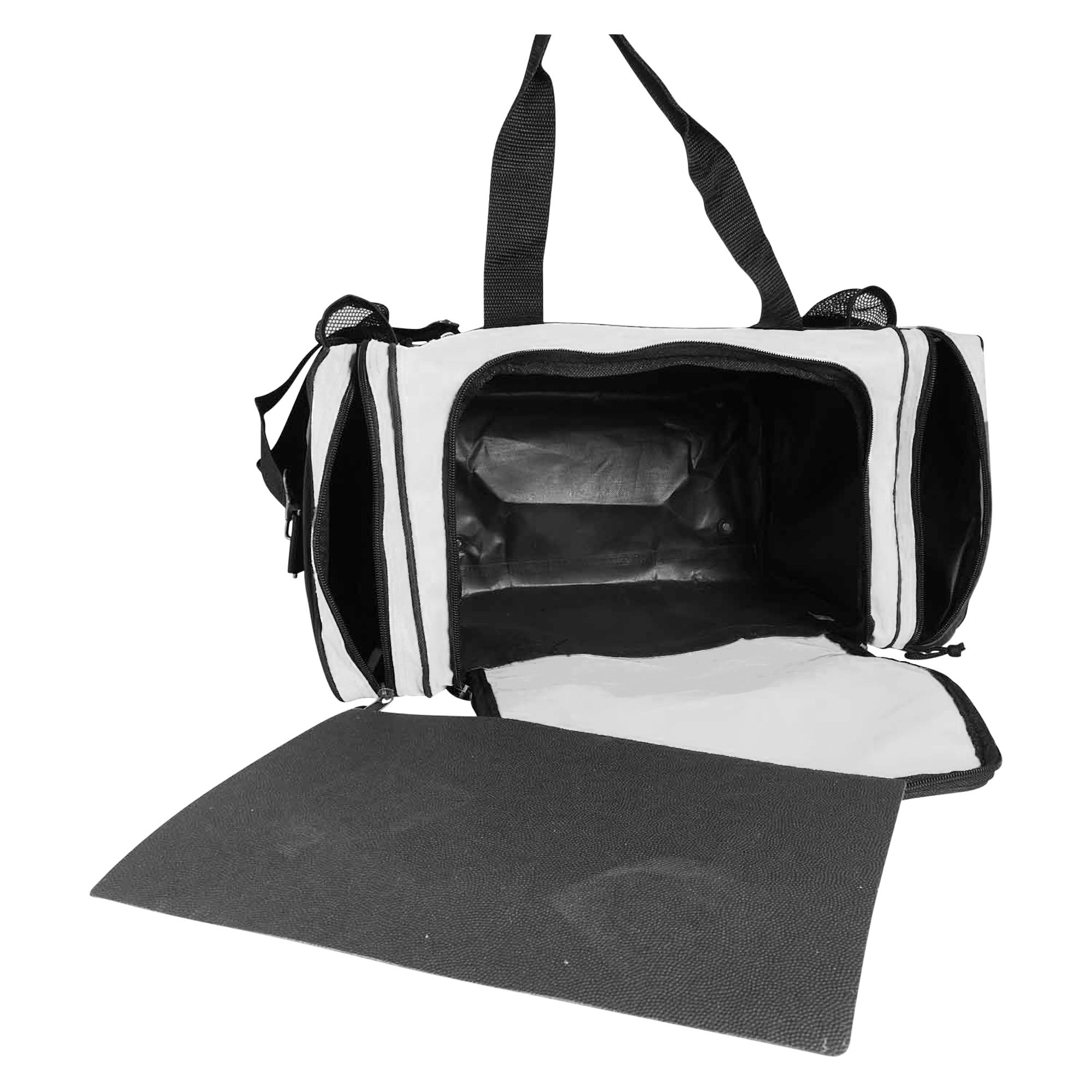 DALIX 17" Duffle Bag Dual Front Mesh Pocket in White