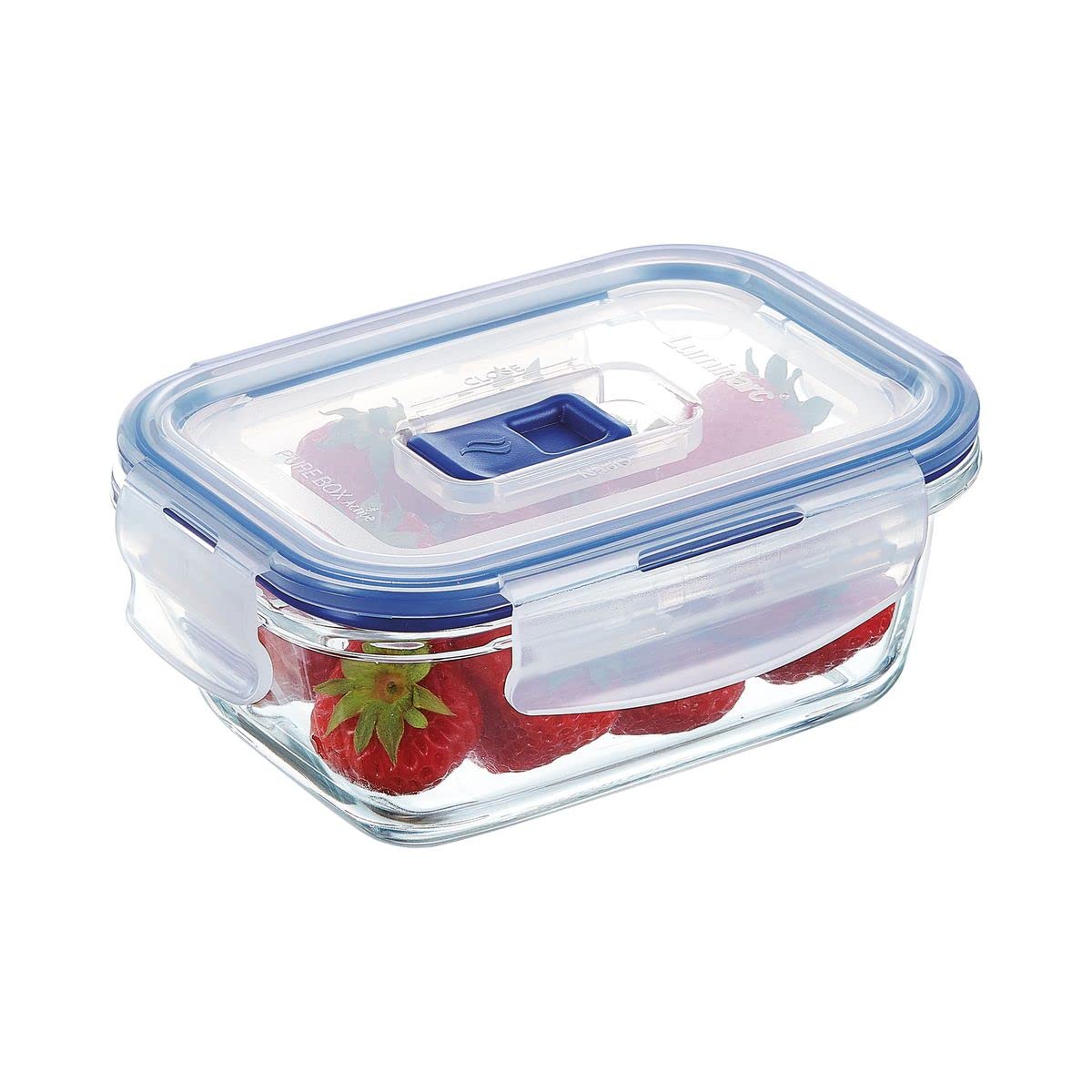 Luminarc Pure Box Active β Airtight Glass Storage Container, Rectangular 0.38 L
