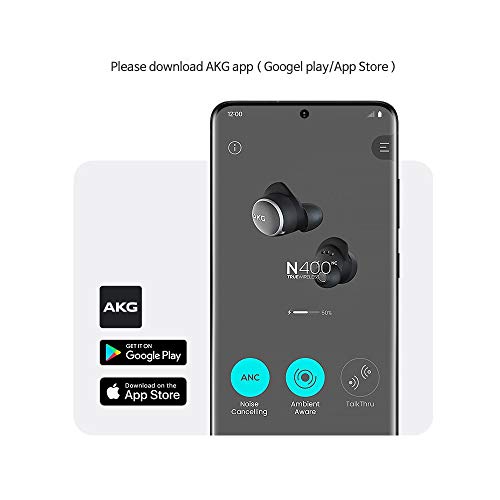 AKG N400 True Wireless Bluetooth Earphones ANC Canal Type (Black)
