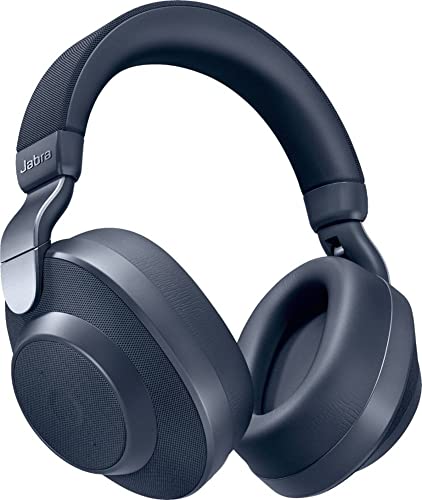 Jabra Elite 85h Wireless Noise-Canceling Headphones, Navy â Over Ear Bluetooth Headphones Rain and Water Resistant (Renewed)