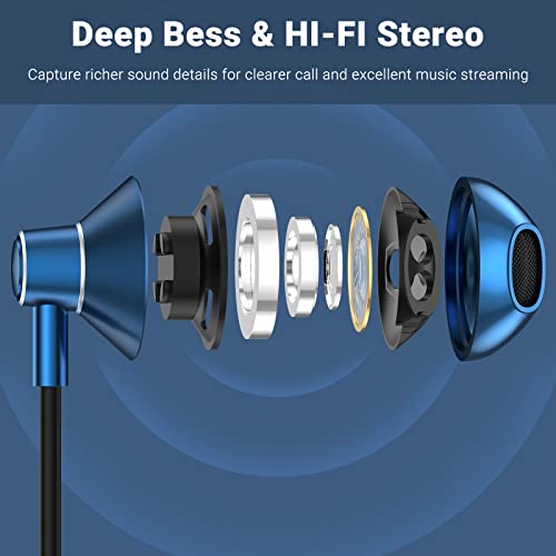 COOYA USB C Headphones for Samsung S23 S22 Flip 4 3 A53 S21 S20 Note 20 Ultra Type C Wired Earbuds with Mic Volume Control Metal Shell HiFi Stereo in-Ear Earphones for iPad Air 5th Mini 6 Pixel 6 Pro